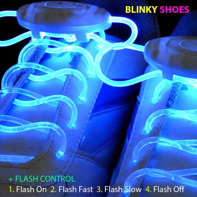 Blinky Shoes Blue | LED Flashing Shoelaces | Party Accessory